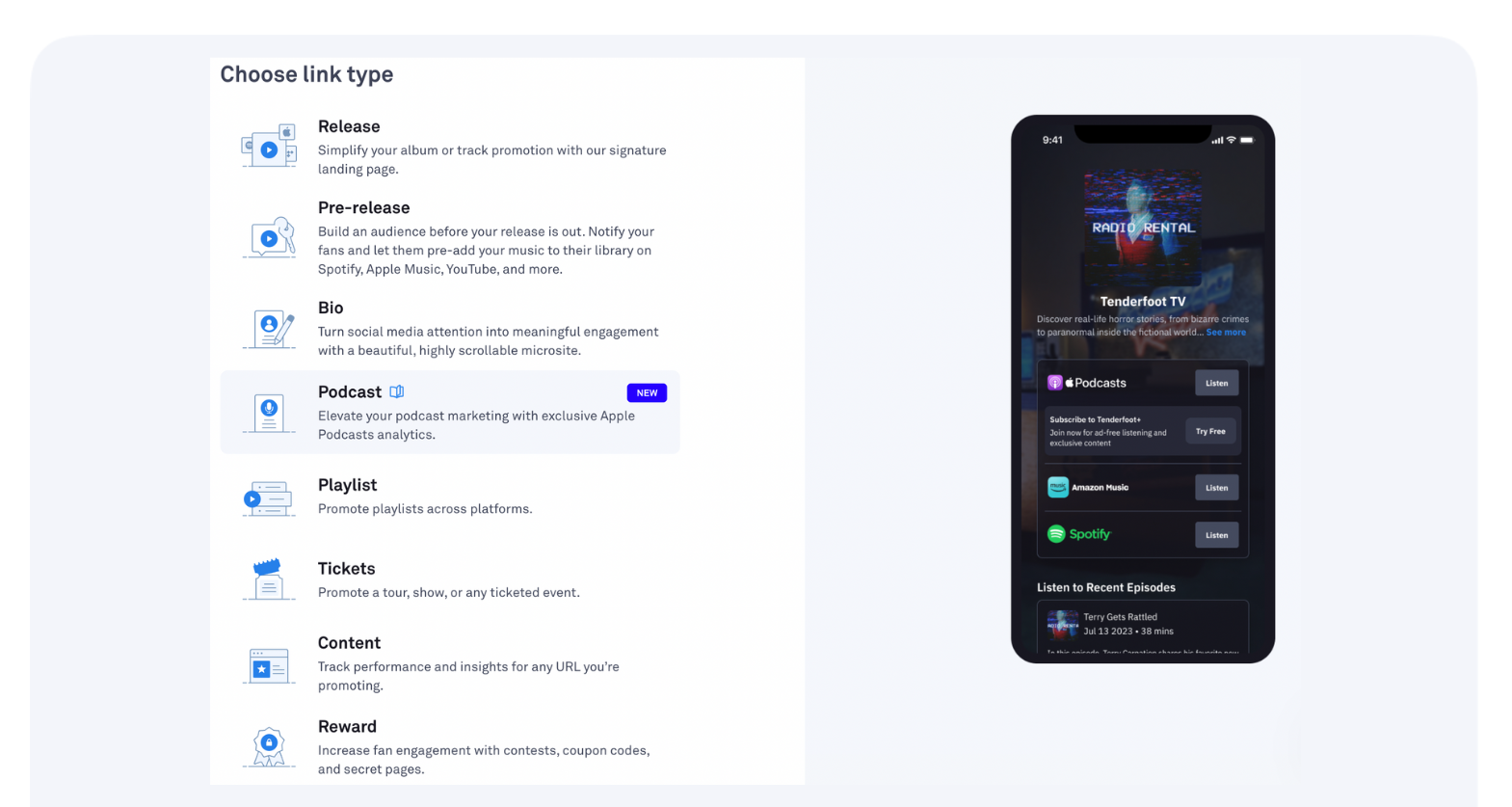 Step 2 - Learn how to create and customize your podcast link – Help Center